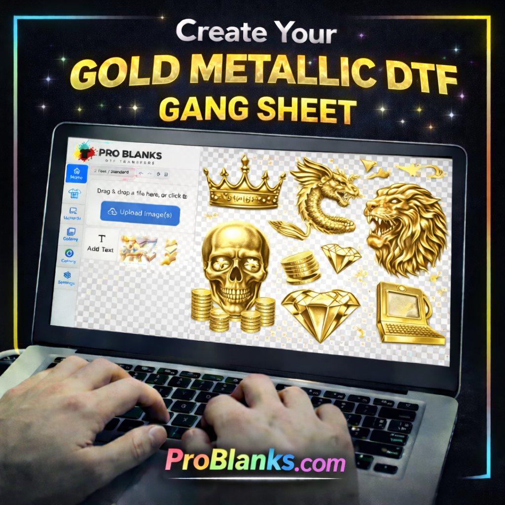 Gold Metallic DTF - Create A Gang Sheet – Pro Blanks