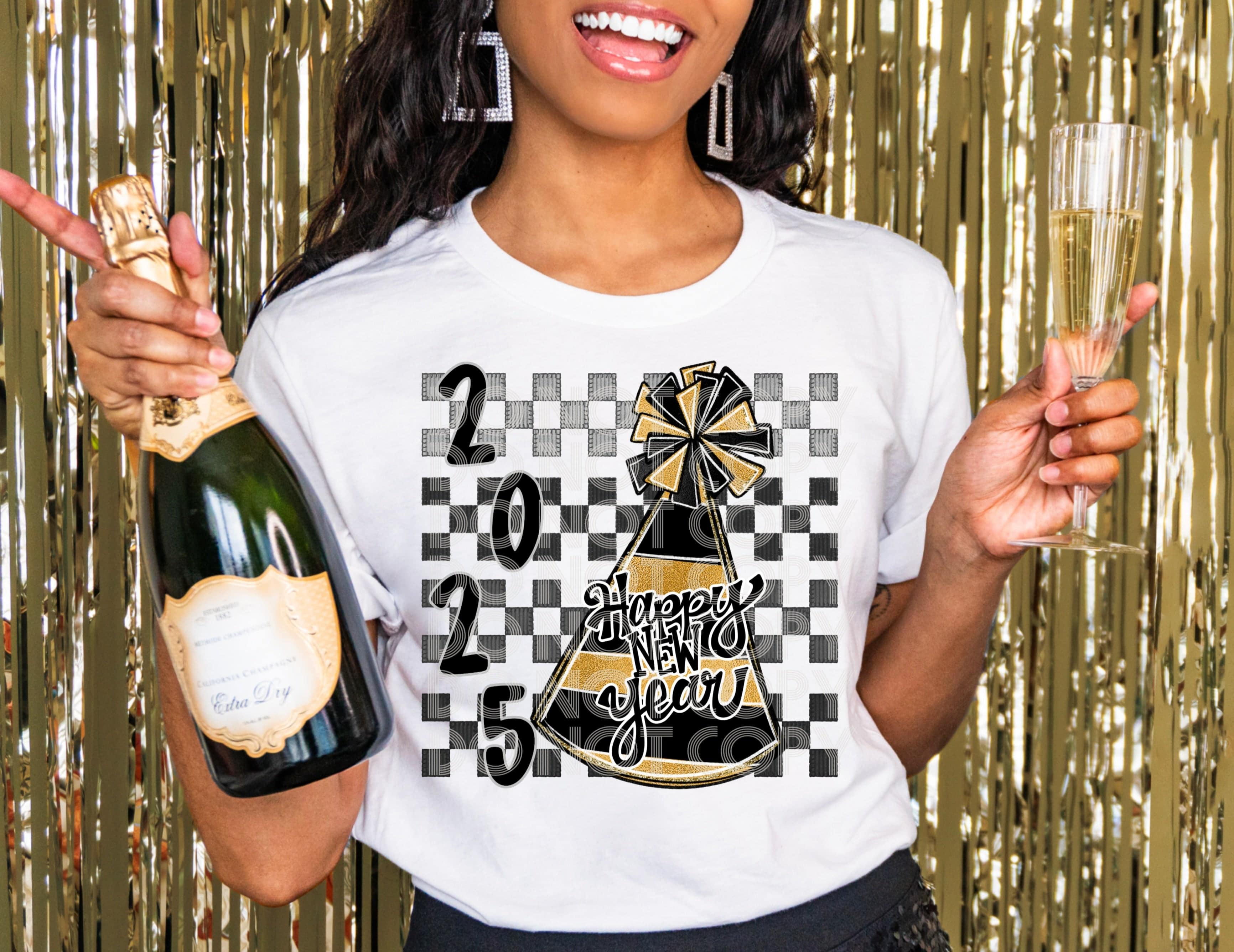 2025 Happy New Year #4153 - Ready to Press DTF Transfer Full Color ...