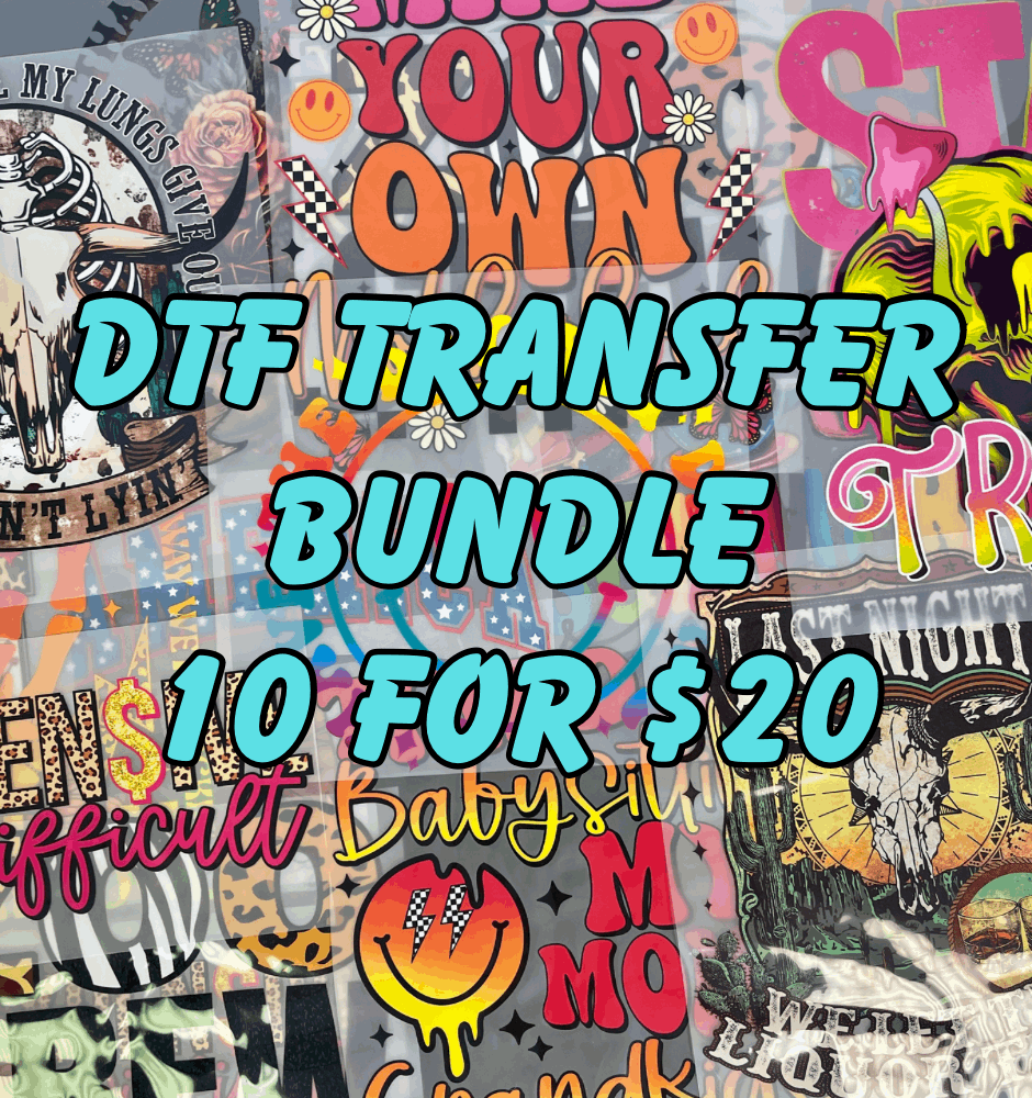DTF Transfer Bundle 10 Pack - Ready to Press DTF Transfer Full Color – Pro Blanks